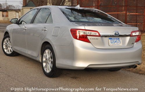 The back end of the 2012 Toyota Camry Hybrid XLE | Torque News